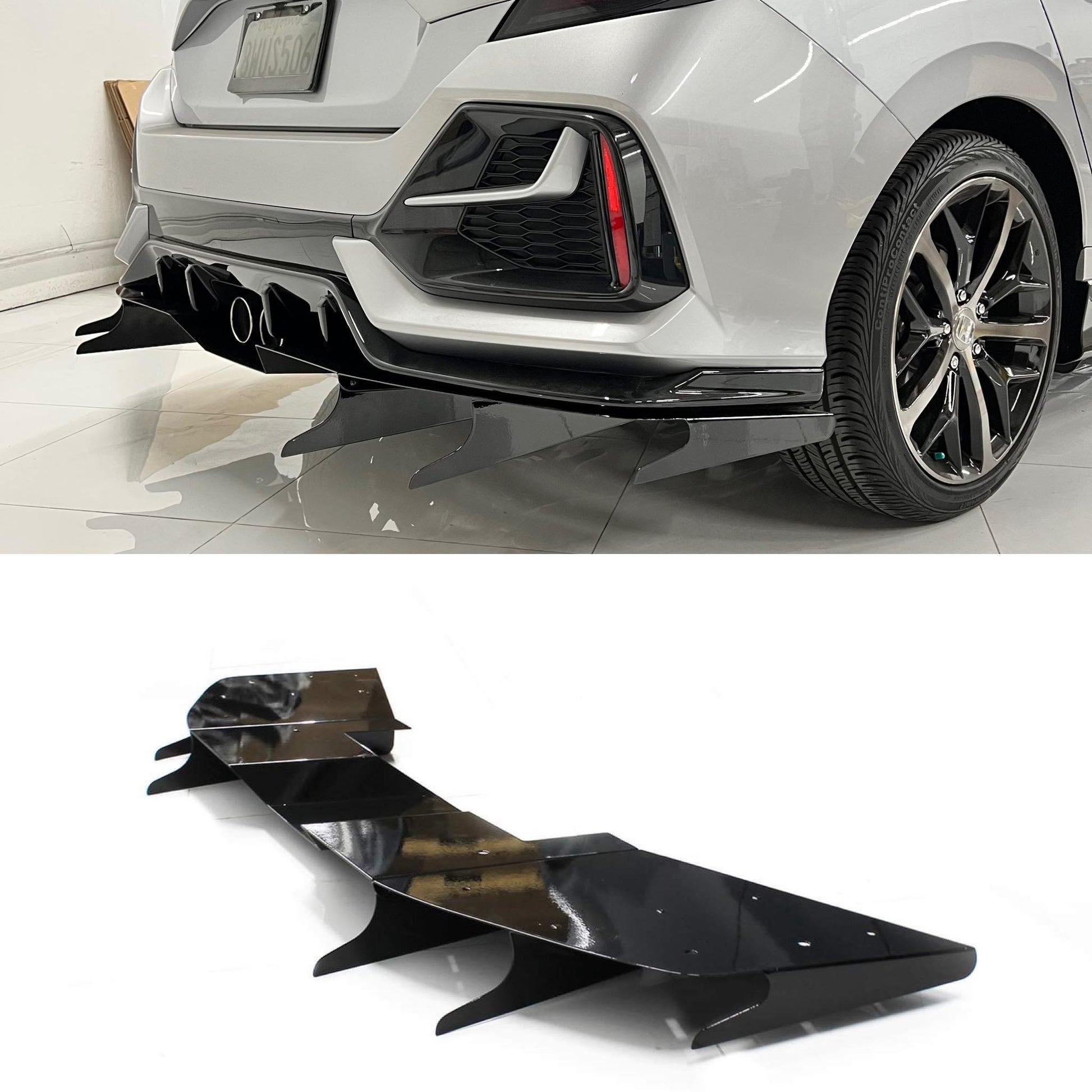 2020-2021 Honda Civic Rear Diffuser (Hatch [Sport, Sport Touring]) V5 ...