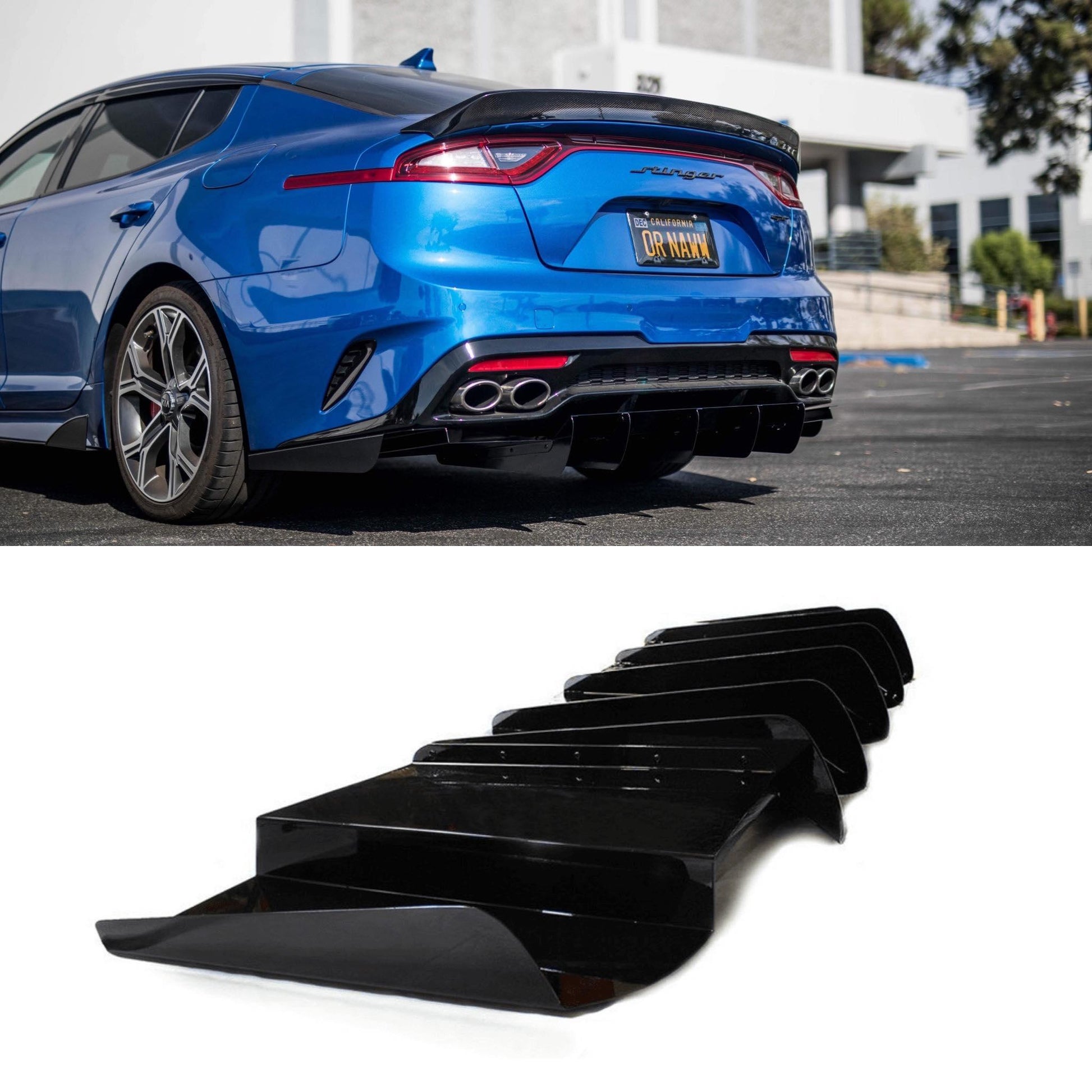 2018 - 2022 Kia Stinger GT Rear Diffuser V1 - AeroflowDynamics