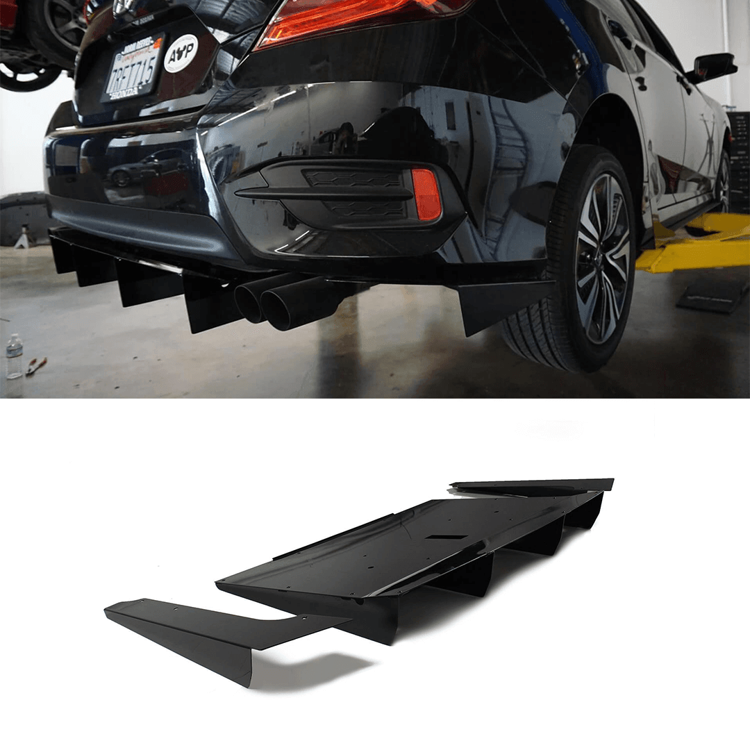 2016-2018 Honda Civic Rear Diffuser V1 (Sedan) – AeroflowDynamics